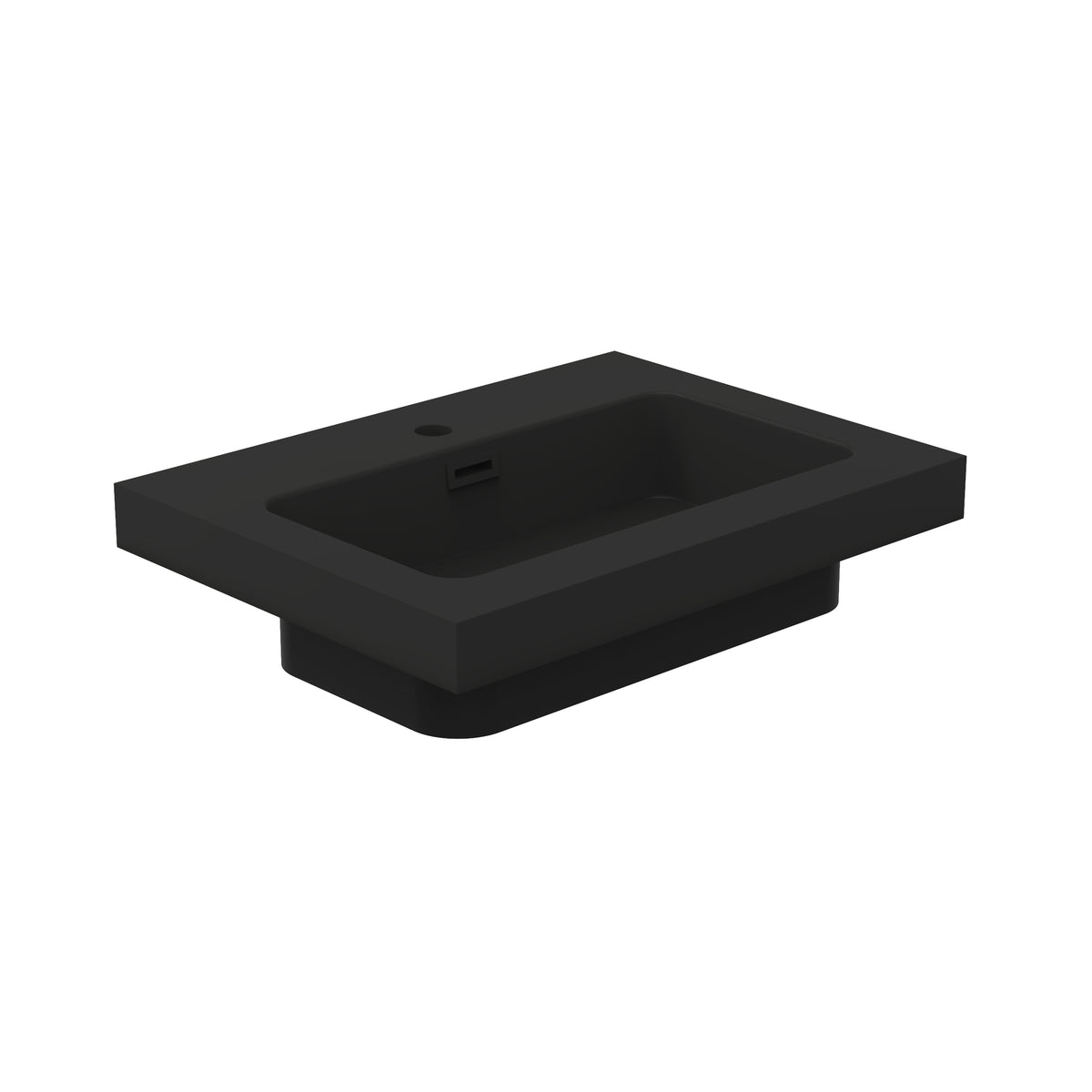 Monocolor Matt Black Resin Basin 600mm — Wise Bathrooms