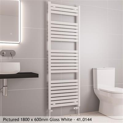 Staverton Gloss White Towel Radiator 600 x 400mm — Wise Bathrooms