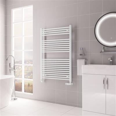 Biava Gloss White Straight Hidden Vent Multi-Towel Rail 1118 x 750mm ...