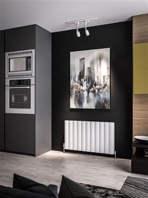 Guardia Matt White Horizontal Aluminium Radiator 600 x 850mm — Wise ...