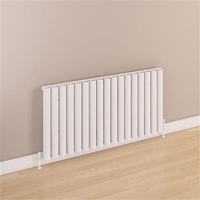 Kelmscott Matt White Horizontal Aluminium Radiator 600 x 1185mm — Wise ...
