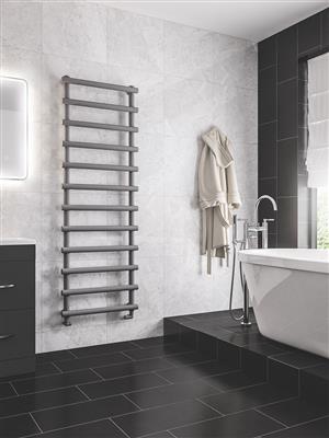 Marlow Matt Grey Towel Radiator 1750 x 600mm — Wise Bathrooms