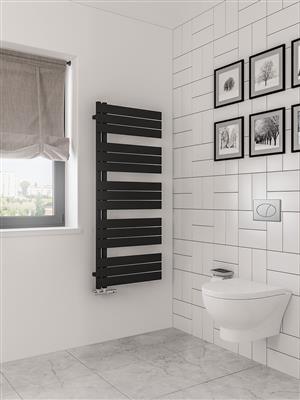 Helmsley Matt Black Towel Radiator 1400 x 600mm — Wise Bathrooms