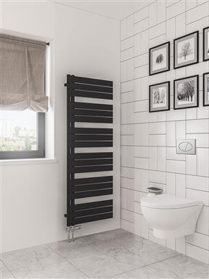 Helmsley Matt Black Towel Radiator 1640 x 500mm — Wise Bathrooms
