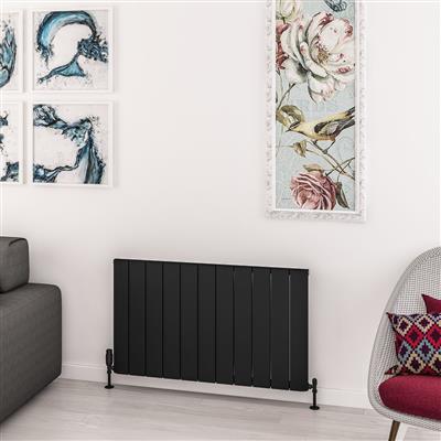 Withington Matt Black Horizontal Aluminium Radiator 600 x 850mm — Wise ...