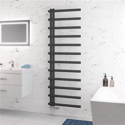 Marlow E-Style Matt Anthracite Towel Radiator 1750 x 500mm — Wise Bathrooms