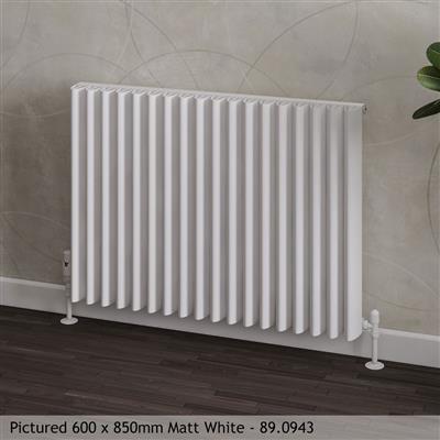 Witney Matt White Horizontal Aluminium Radiator 600 x 850mm — Wise ...