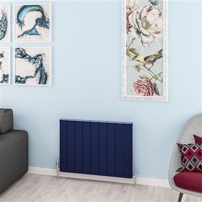 Withington Matt Cobalt Blue Horizontal Aluminium Radiator 600 x 660mm ...