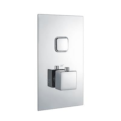 Chrome Square Single Push Button Shower Valve — Wise Bathrooms