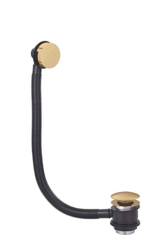 Brushed Brass Pop-Up Waste with Overflow — Wise Bathrooms
