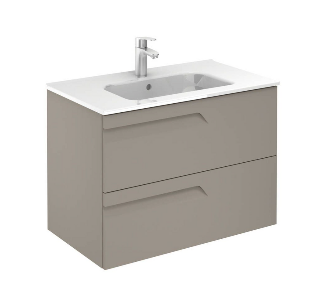 Vitale Slimline Light Oak 610 Vanity Unit with Square Basin — Wise ...