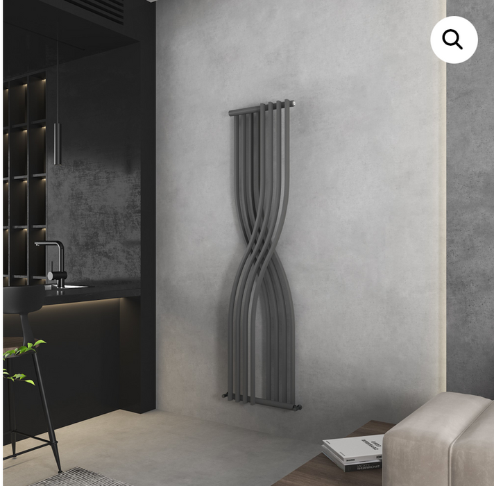 Verona Noir Black Towel Radiator 1775 x 450mm — Wise Bathrooms