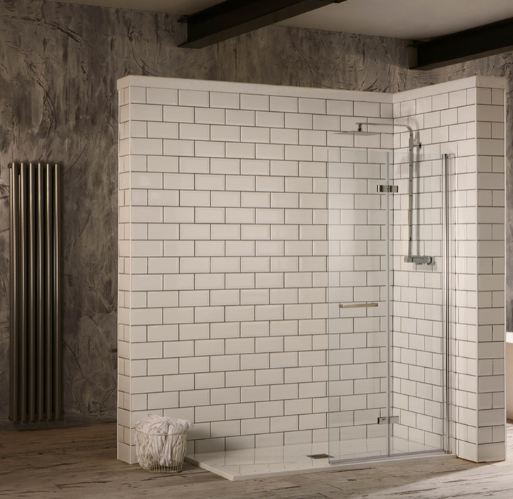 Hinged 2 Fold Walk In Closing Walk In Panel 1000mm — Wise Bathrooms