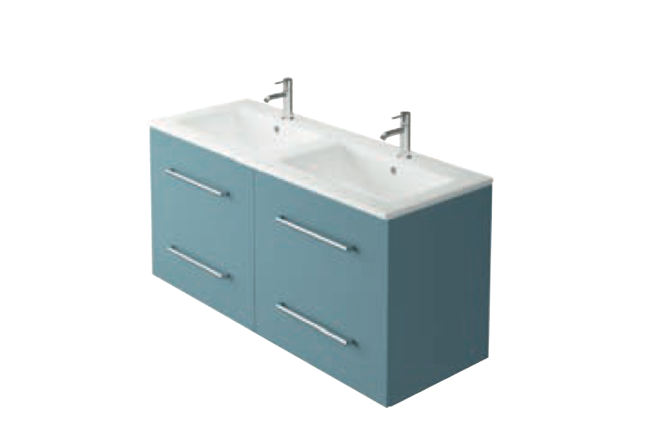 Azure Ocean Blue 1200 Wall Hung Vanity with Basin — Wise Bathrooms