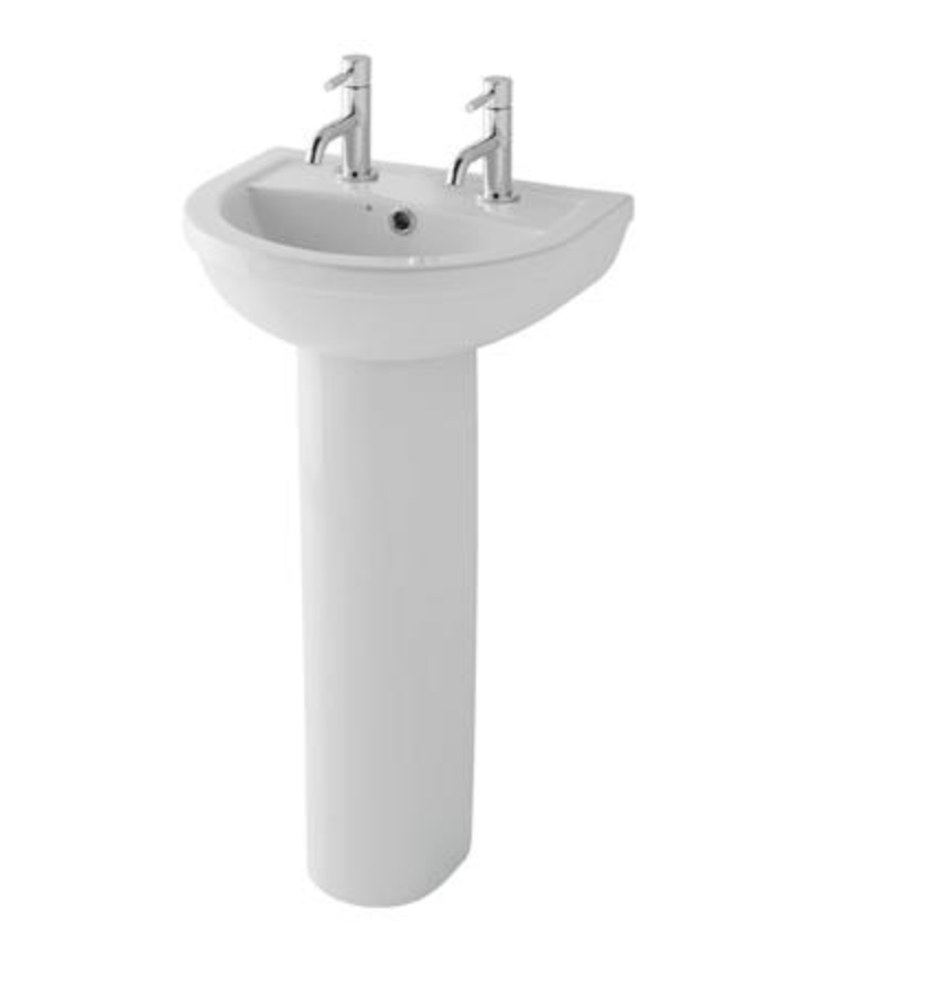 Dura 500 2TH Basin with Pedestal — Wise Bathrooms