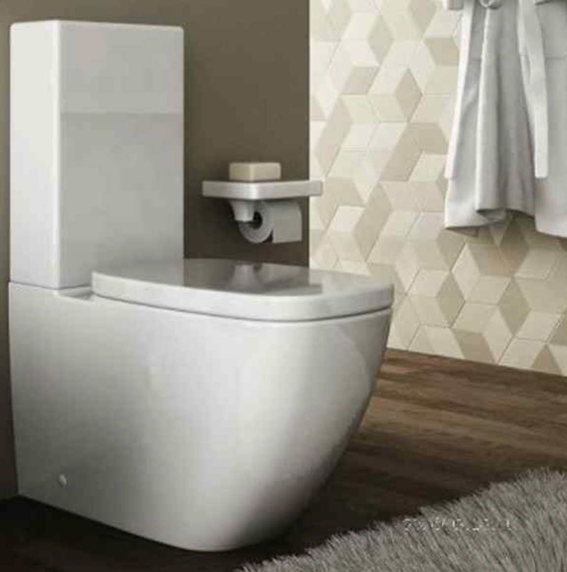 Novara Close Coupled WC Pan with Cistern and Soft Close Seat — Wise ...