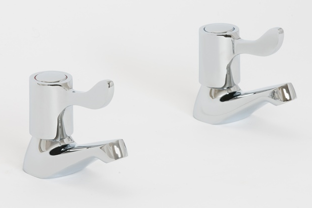 Skara Chrome Lever Bath Pillar Taps — Wise Bathrooms