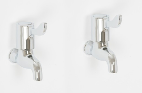 Skara Chrome Sink Bib Taps — Wise Bathrooms