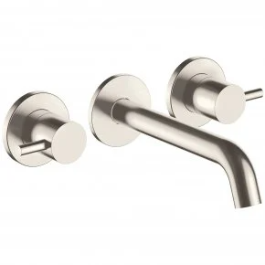 JTP Inox 3-Hole Wall Mounted Basin Mixer Tap - Stainless Steel — Wise ...