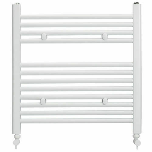 Optim Alpha 600 x 600 Radiator Round Bar White — Wise Bathrooms